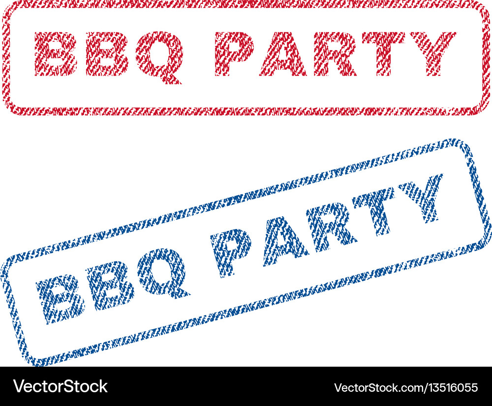 Bbq party textile stamps Royalty Free Vector Image