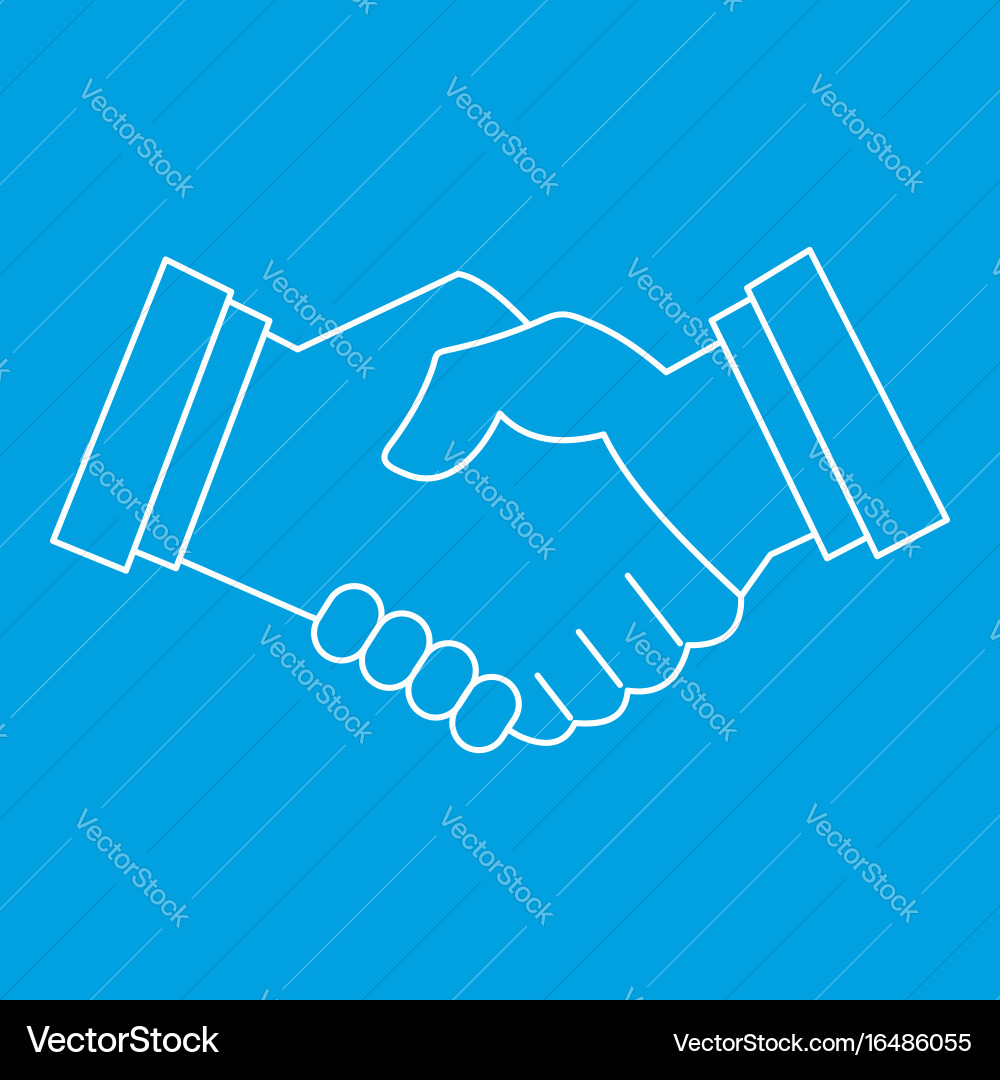 Business handshake icon outline style Royalty Free Vector