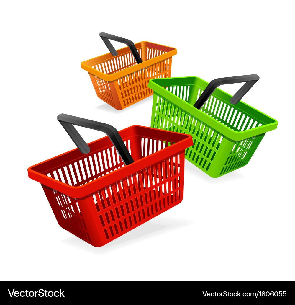 Colorful shopping basket Royalty Free Vector Image