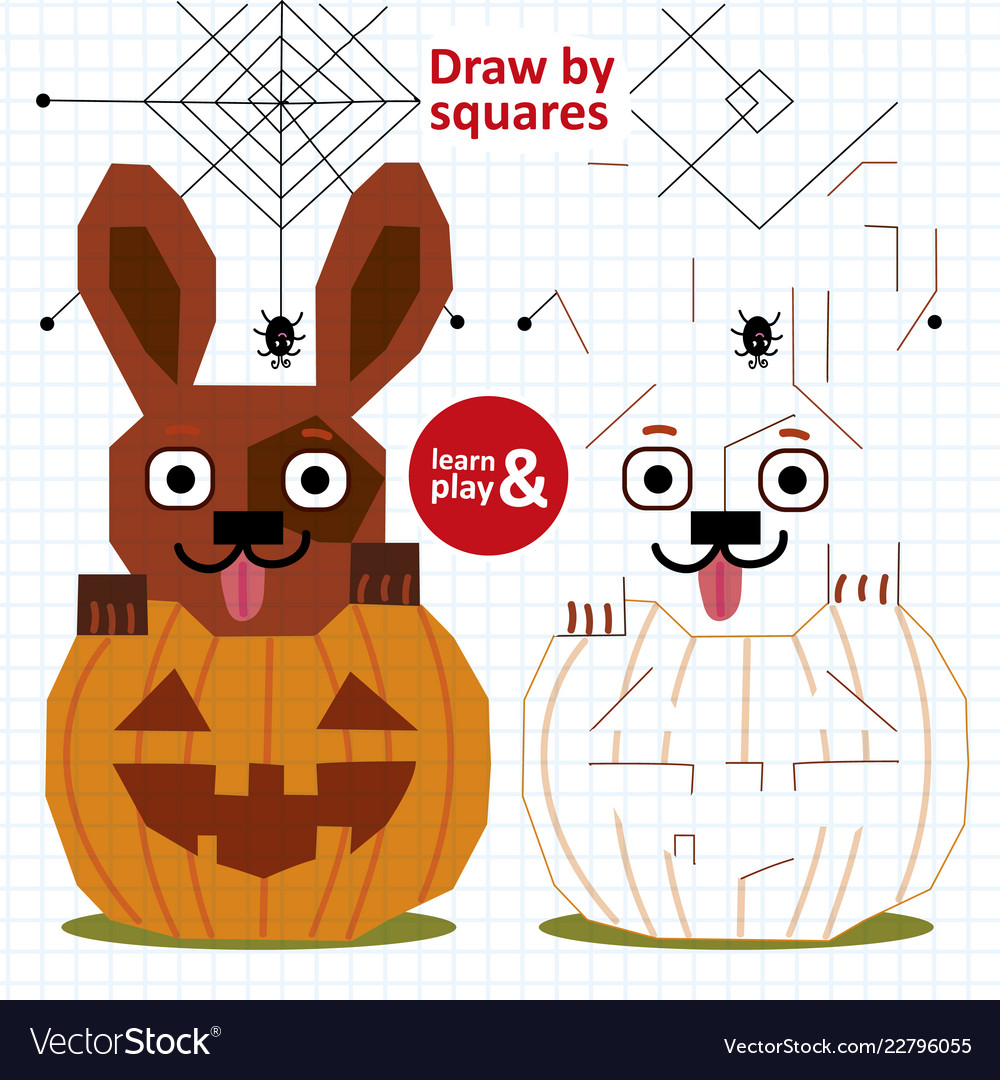 Educational game for children draw halloween Vector Image