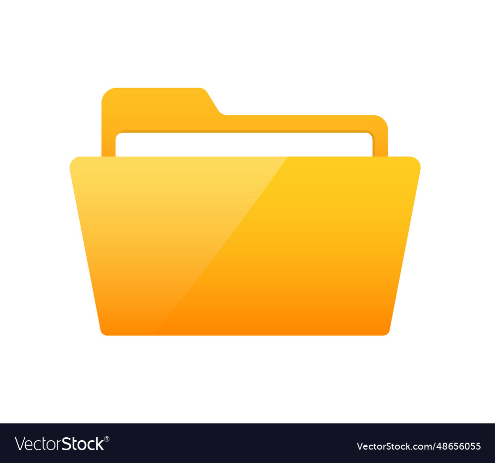 Flat folder icon Royalty Free Vector Image - VectorStock Flat folder icon Royalty Free Vector Image - VectorStock