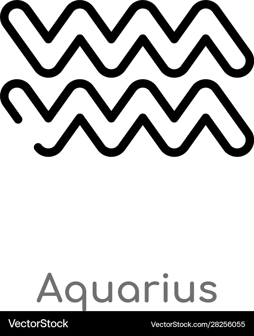 Outline aquarius icon isolated black simple line Vector Image