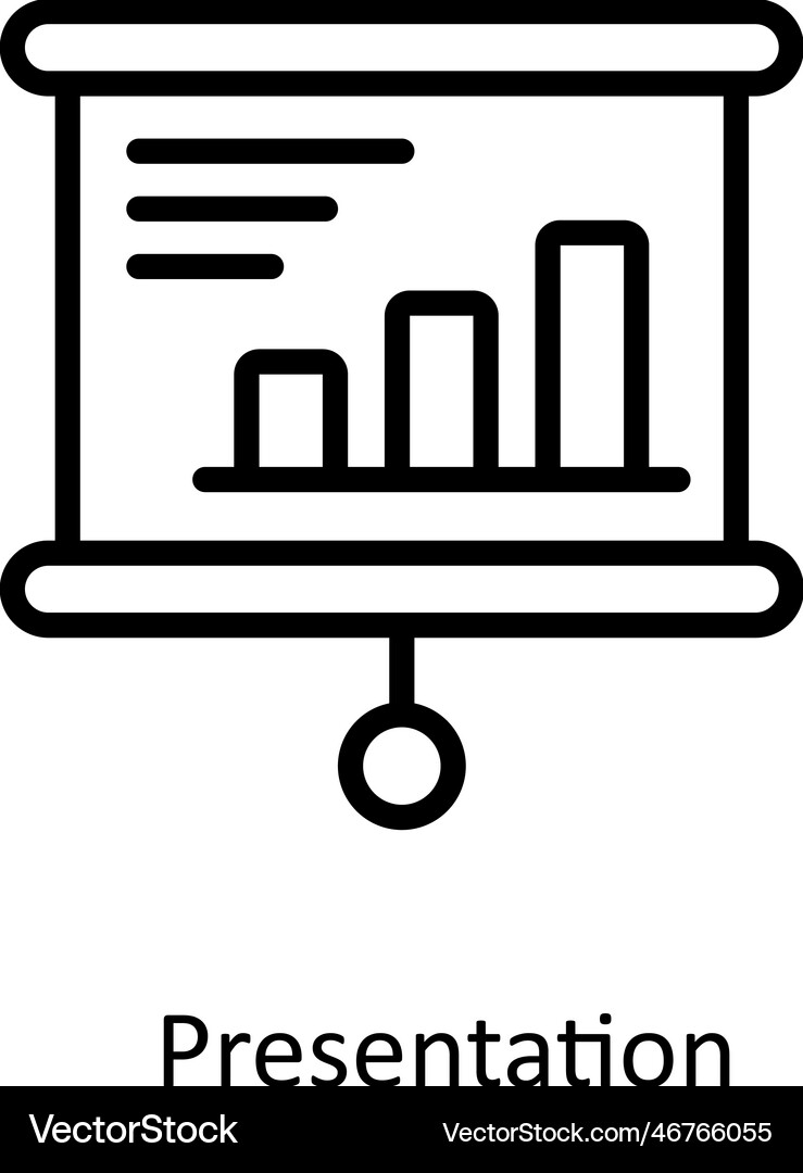 Presentation outline icons simple stock Royalty Free Vector