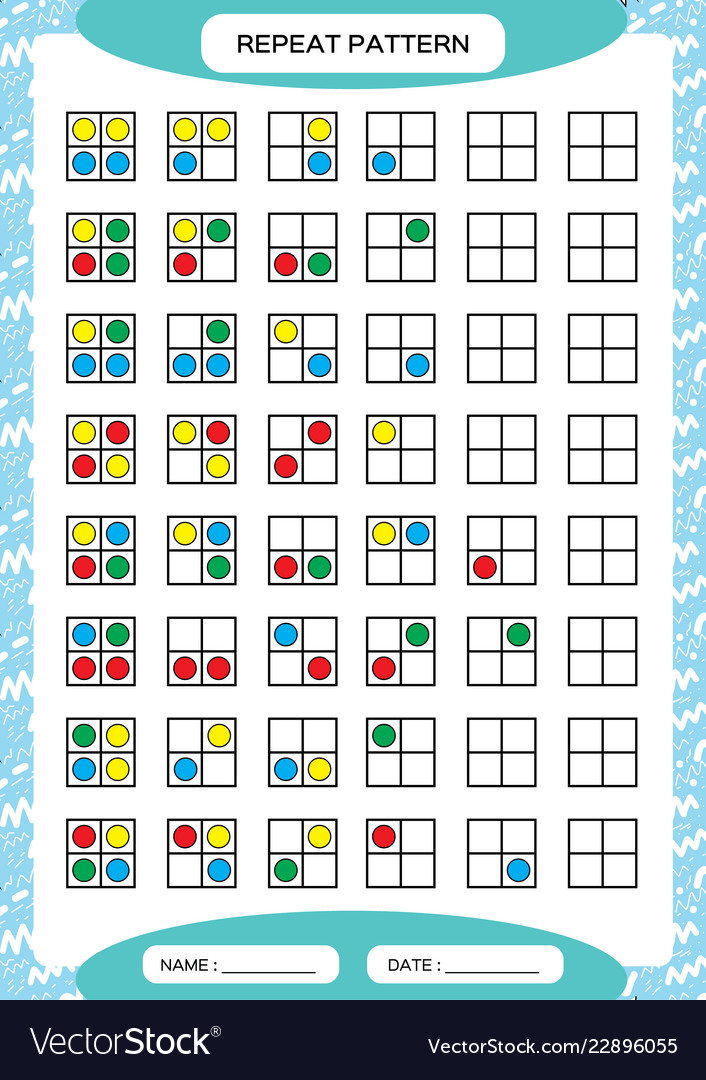 Repeat pattern square grid with colorful circles Vector Image