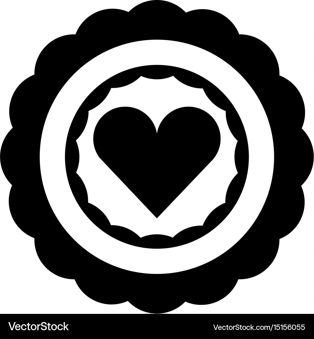 Sticker with heart icon Royalty Free Vector Image