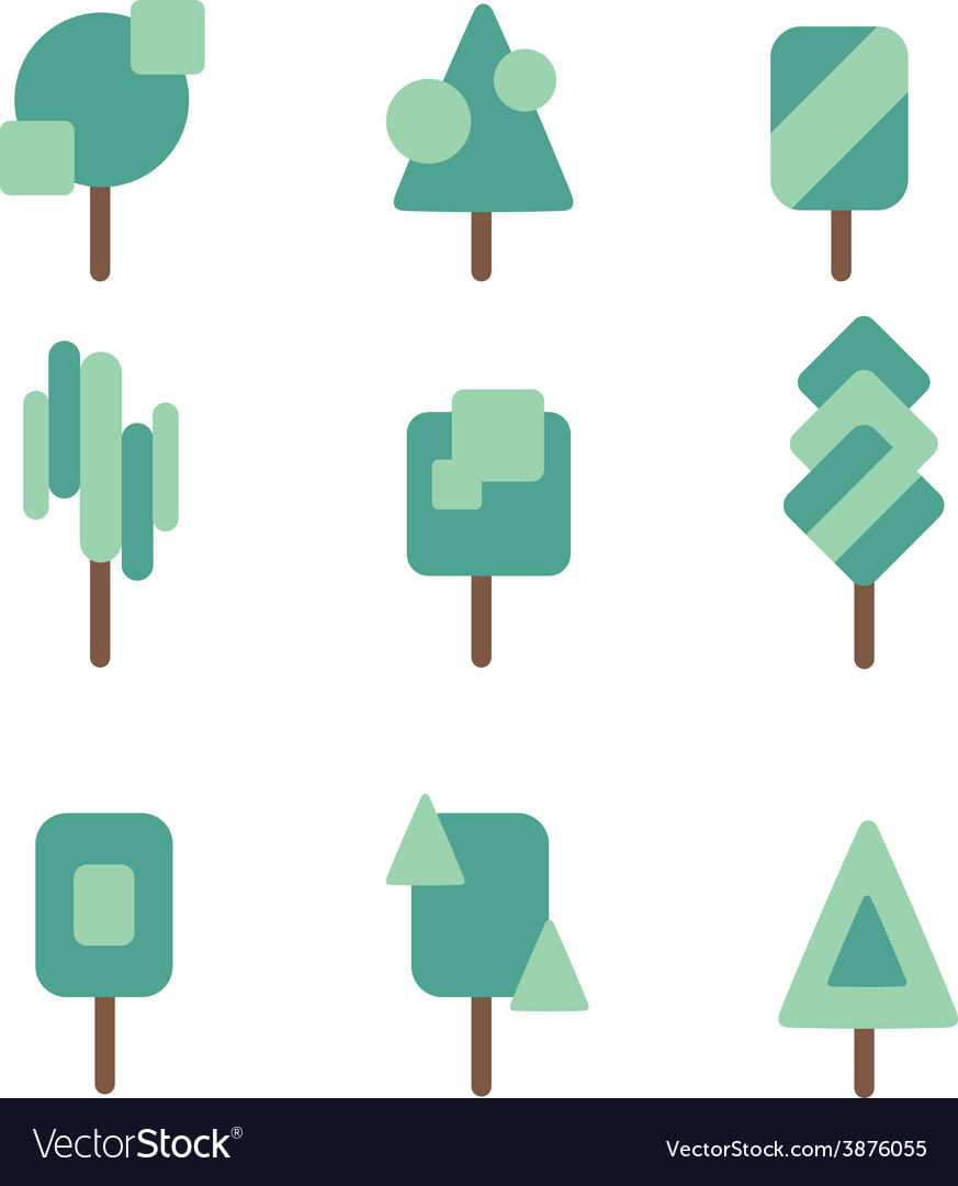Tree icon set Royalty Free Vector Image - VectorStock
