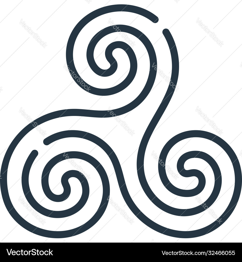 Triskelion icon triskelion editable stroke Vector Image