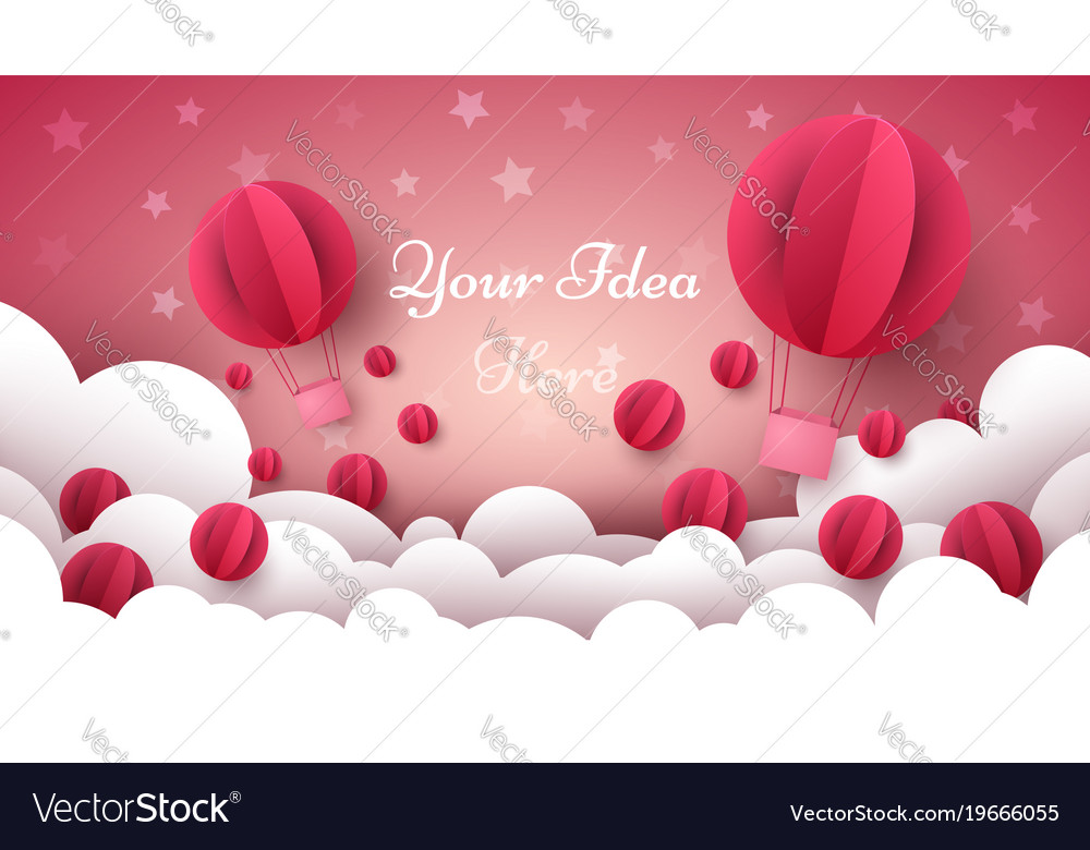 Valentine s day air balloon heart Royalty Free Vector Image
