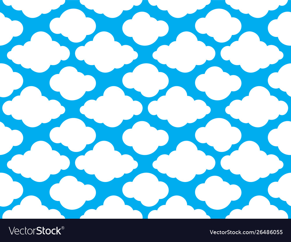 White clouds seamless pattern Royalty Free Vector Image