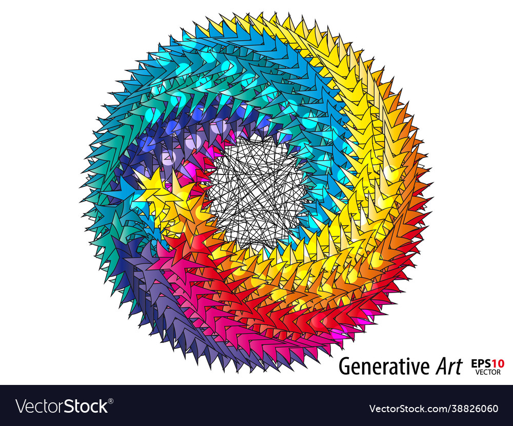 Abstract color generative art object Royalty Free Vector Abstract color generative art object Royalty Free Vector