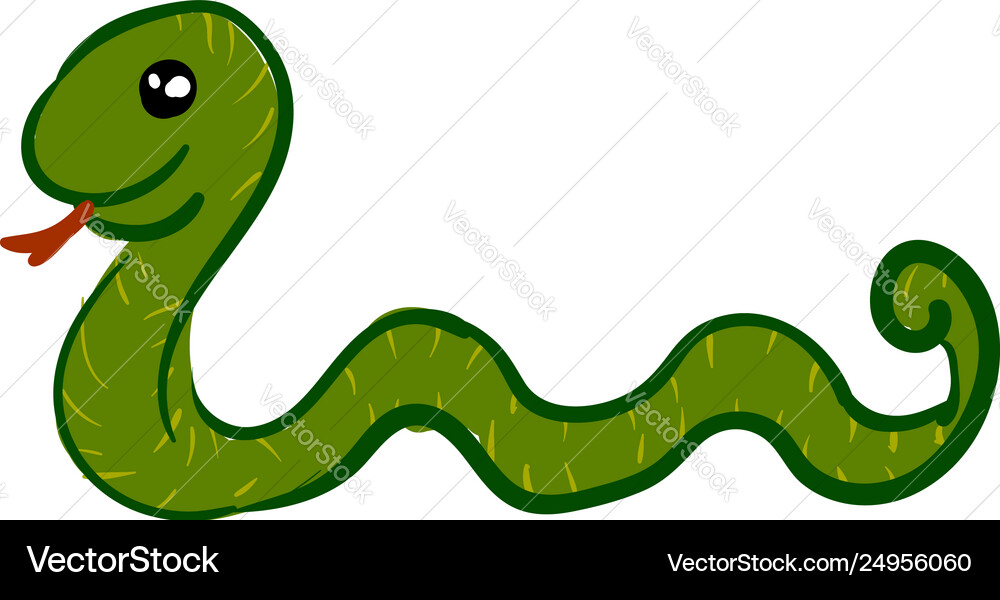 Green slithering snake or color Royalty Free Vector Image