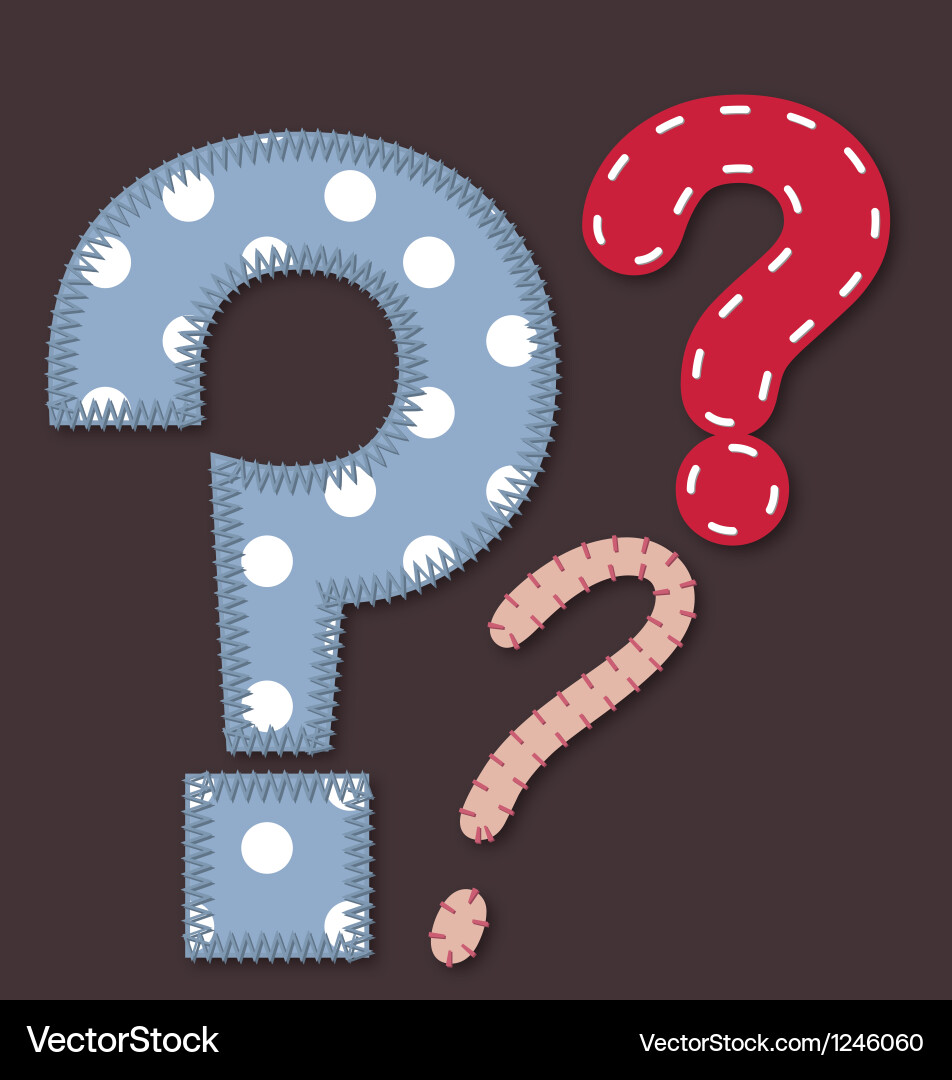 Set of stitched font - question mark Royalty Free Vector