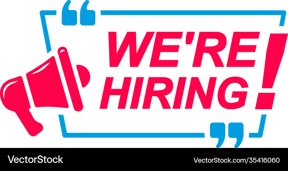 We are hiring labels speech bubbles Royalty Free Vector