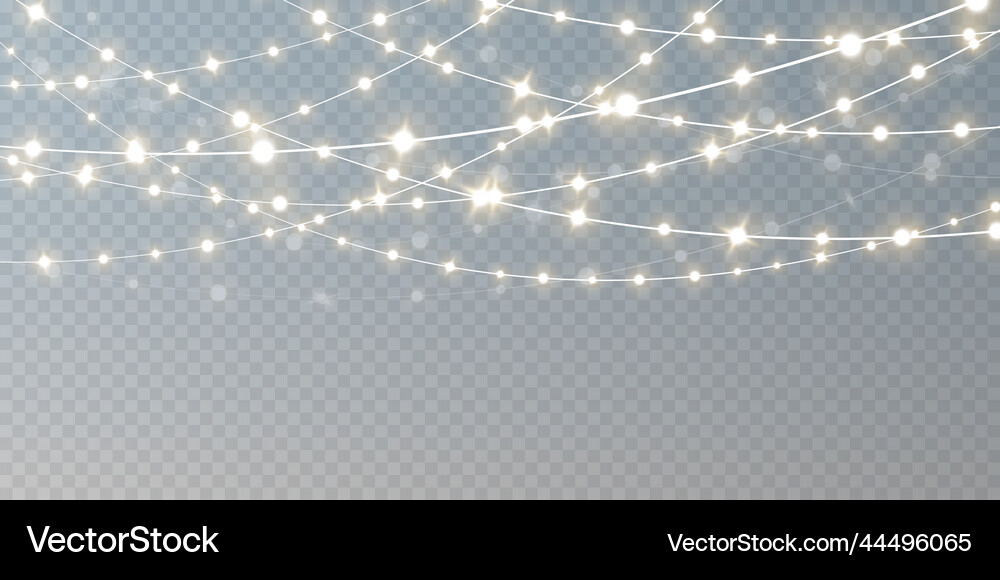 Christmas lights isolated on transparent Vector Image