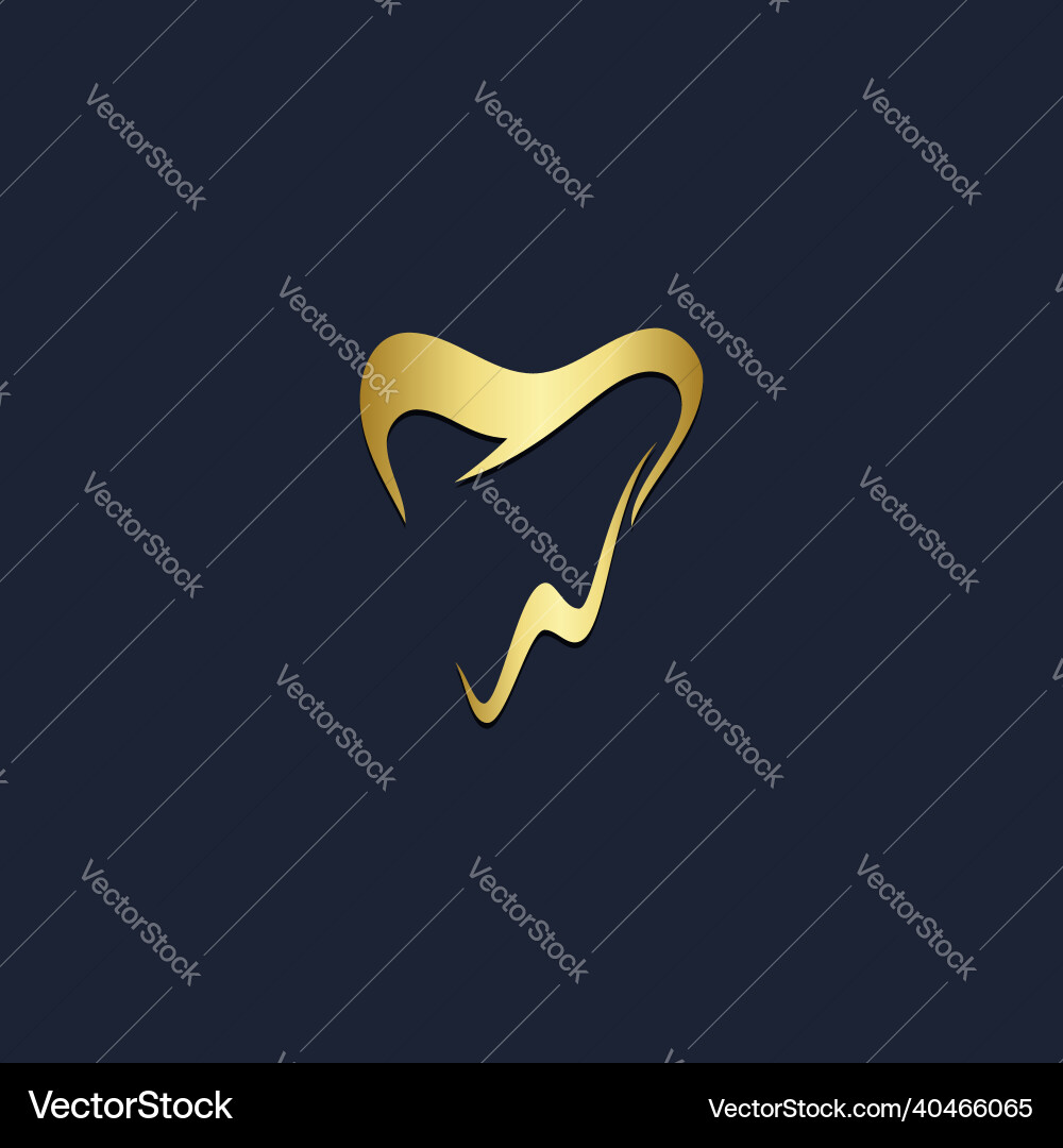 Dental tooth gold logo Royalty Free Vector Image