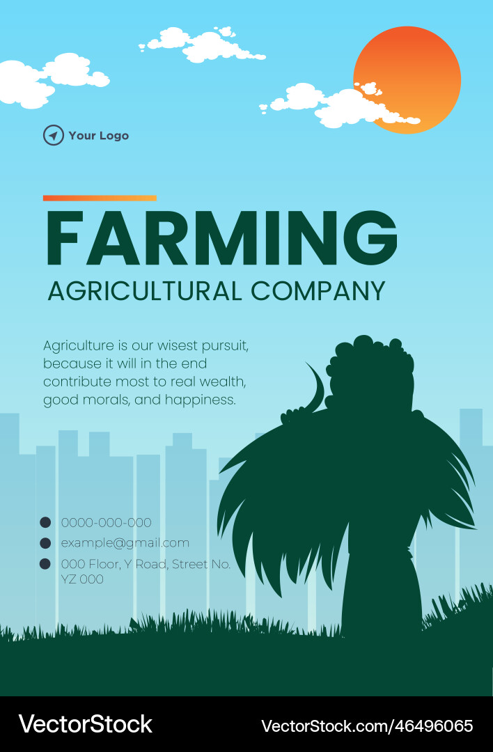 Farming agriculture company flyer design Vector Image