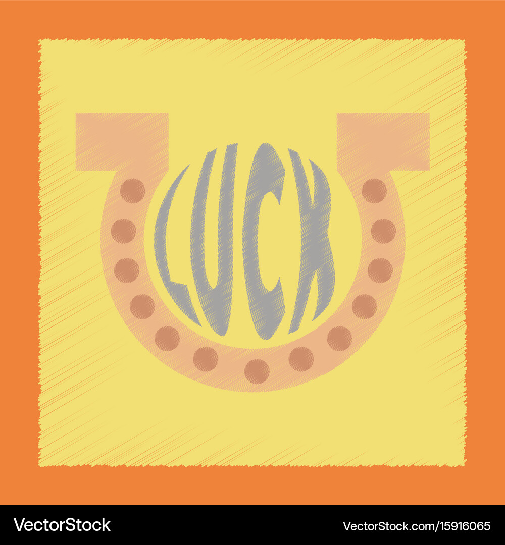 Flat shading style icon good luck logo Royalty Free Vector