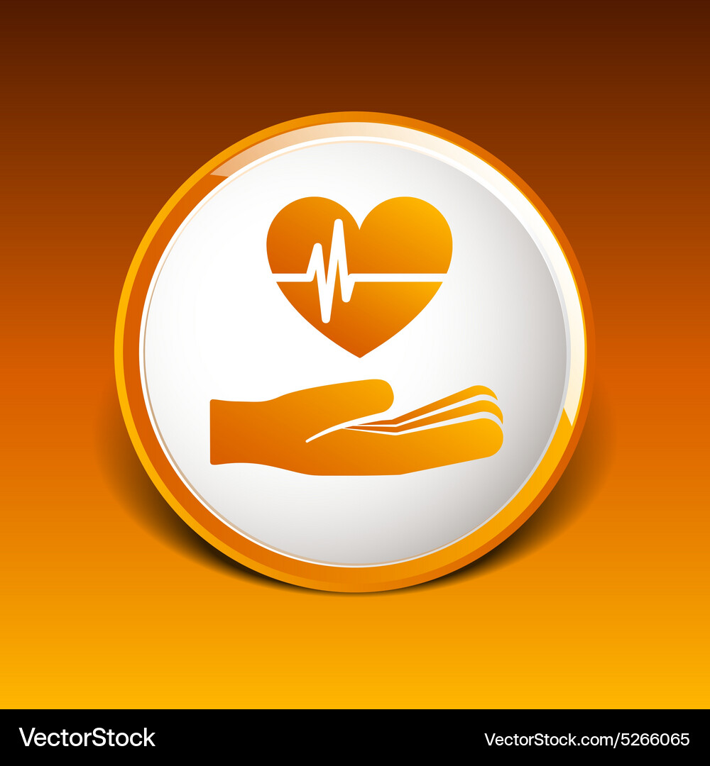 Heart ecg in hand icon abstract logo type Vector Image