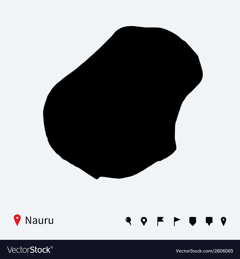 High detailed map of nauru with navigation pins Vector Image