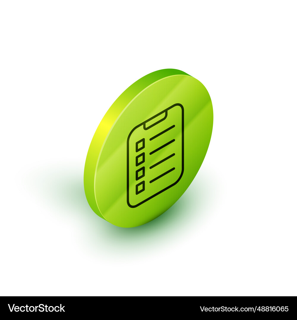 Isometric line to do list or planning icon Vector Image
