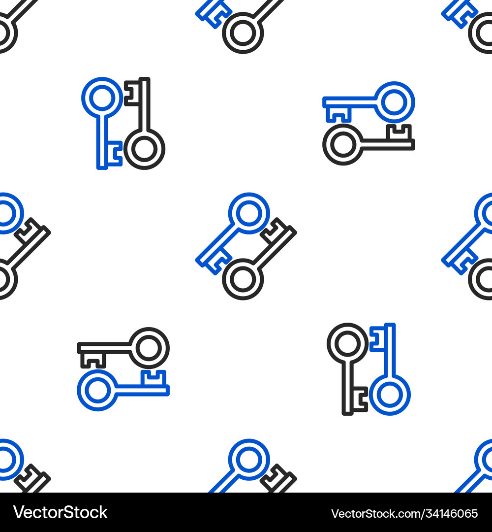 Line cryptocurrency key icon isolated seamless Vector Image