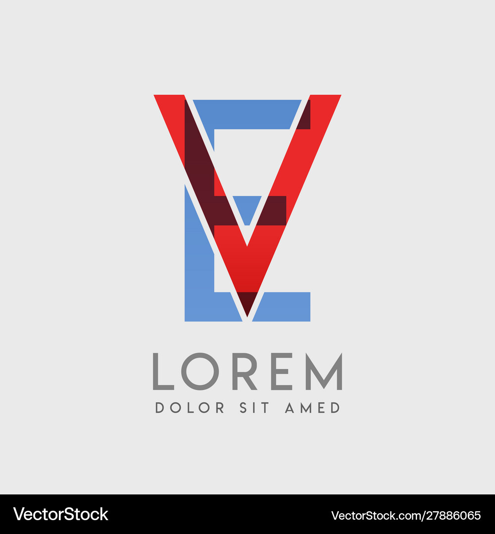 Logo letters with blue and red gradation Vector Image