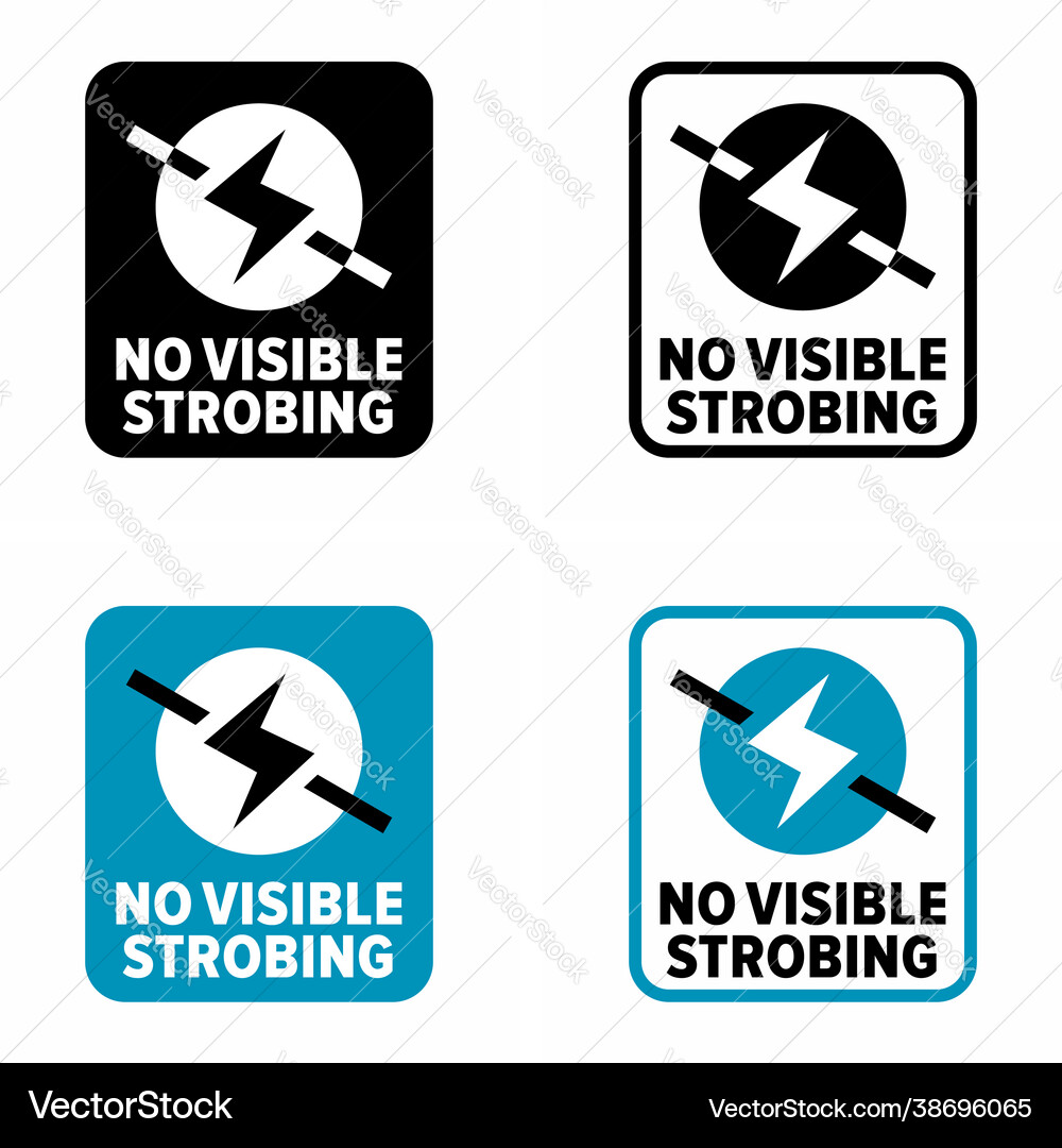 No visible strobing information sign Royalty Free Vector