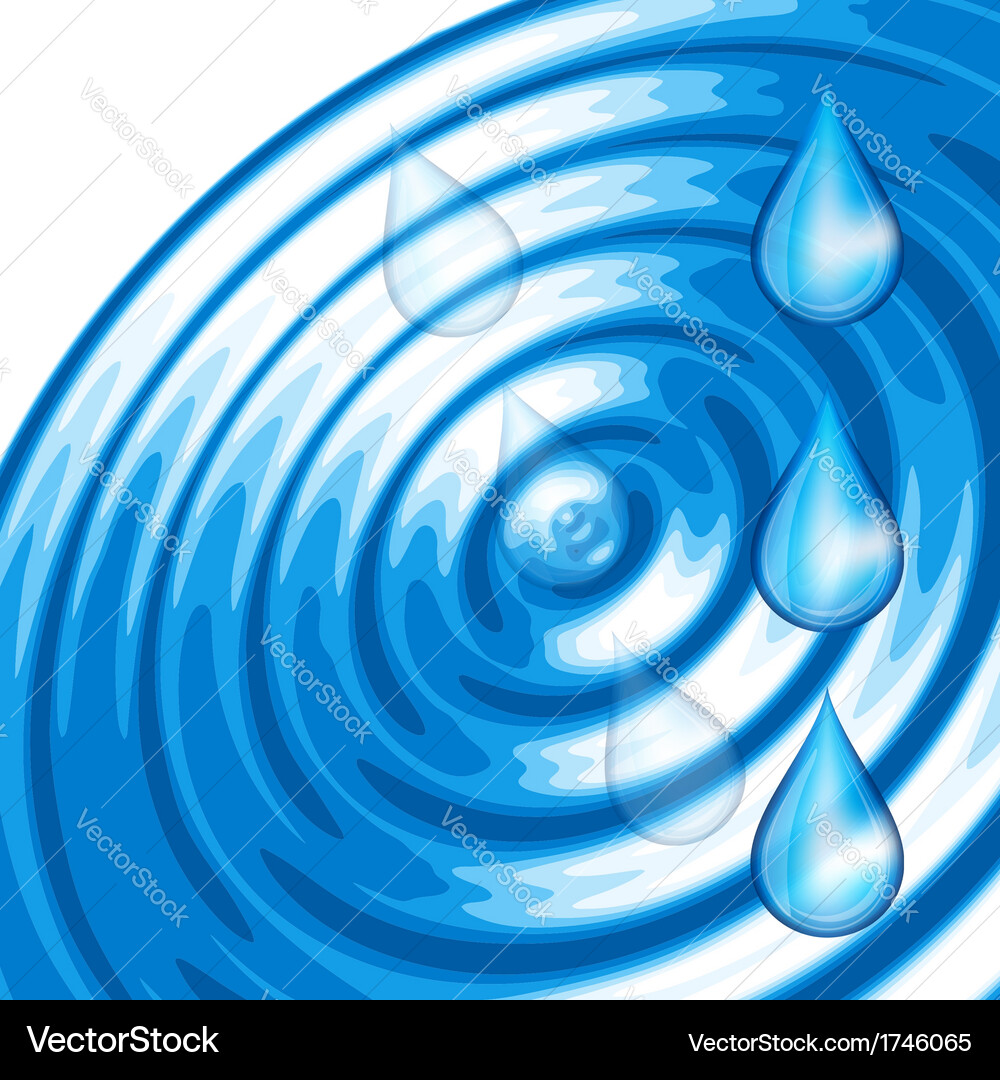 Round transparent drop of water Royalty Free Vector Image