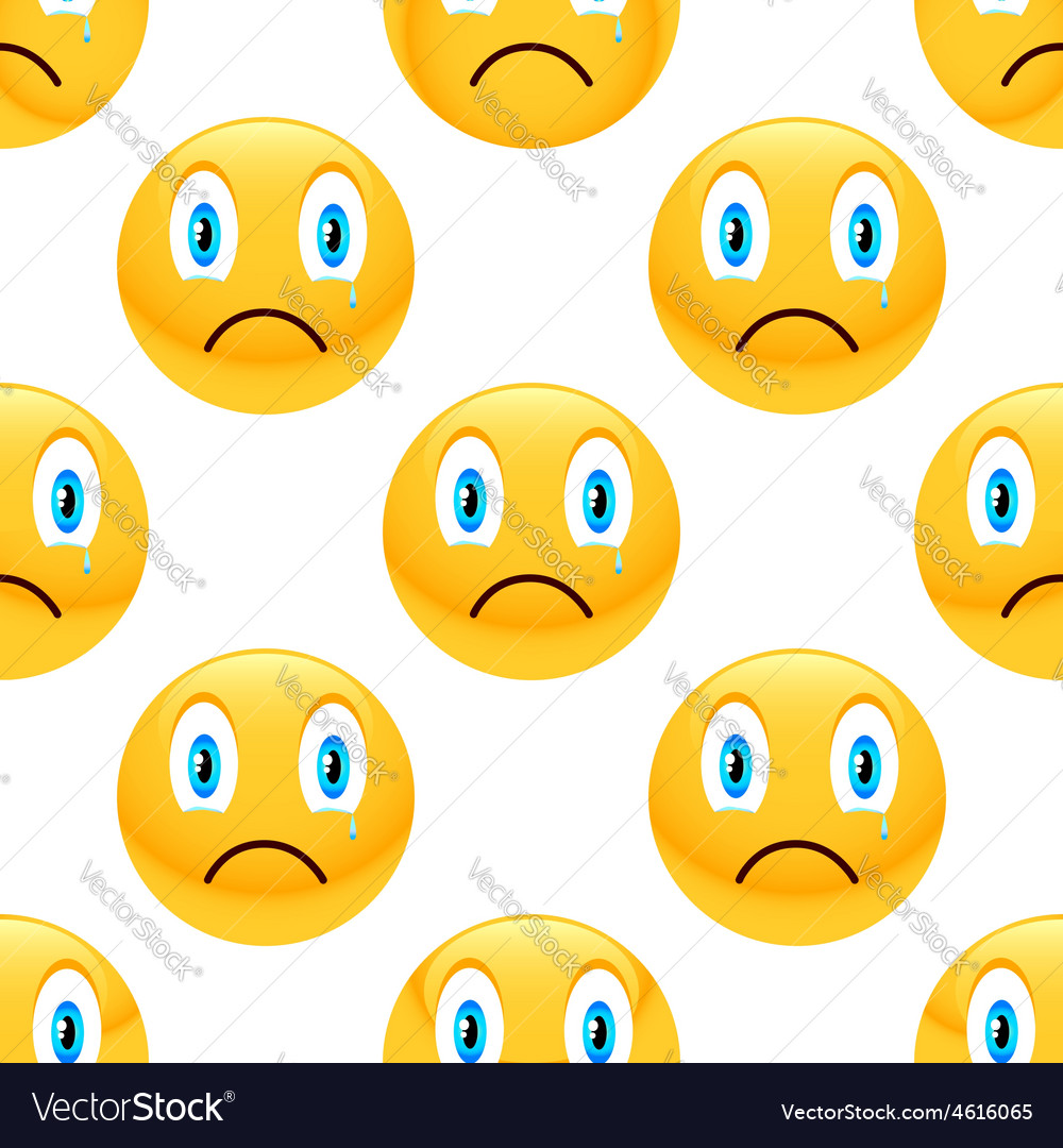 Sad emoticon pattern Royalty Free Vector Image