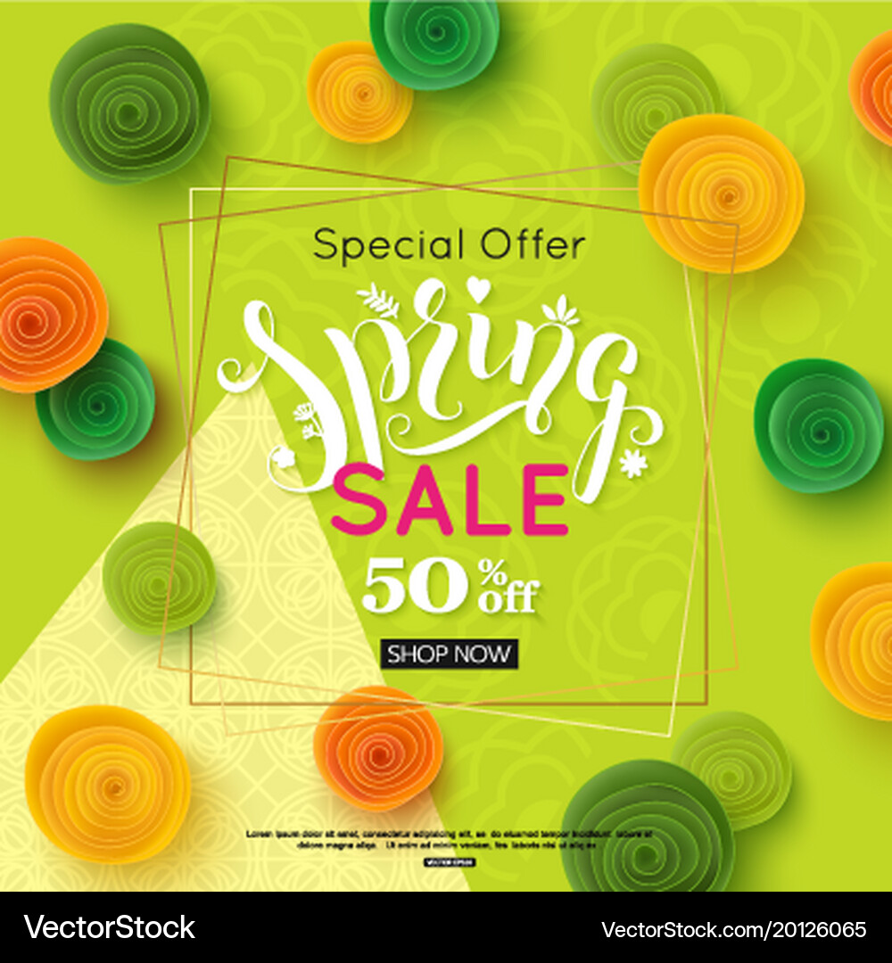 Spring sale banner design special offer Royalty Free Vector
