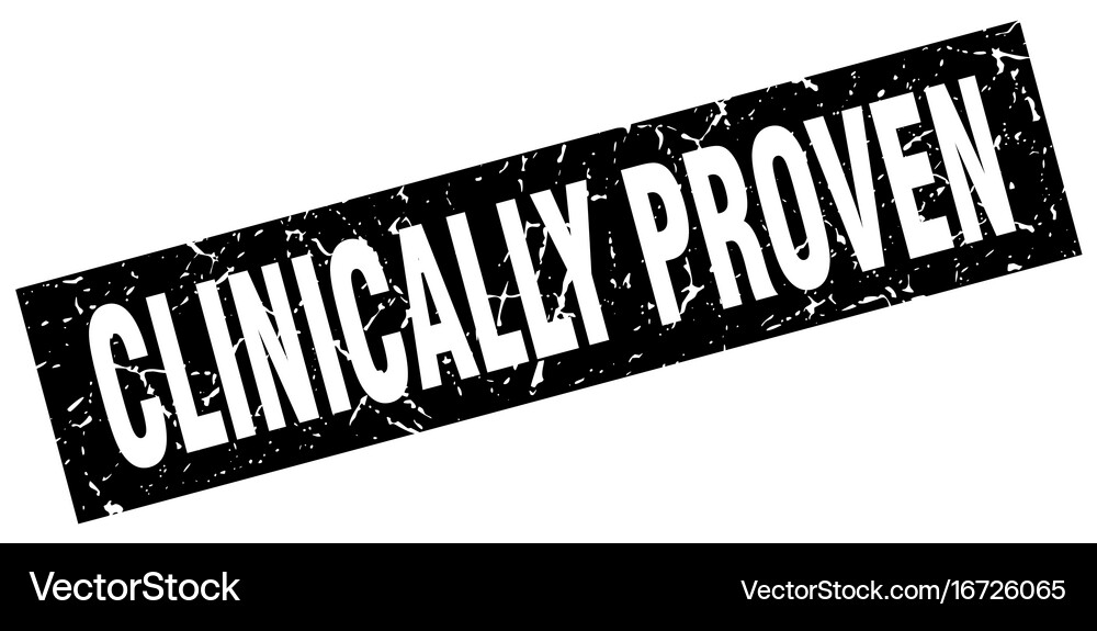 Square grunge black clinically proven stamp Vector Image