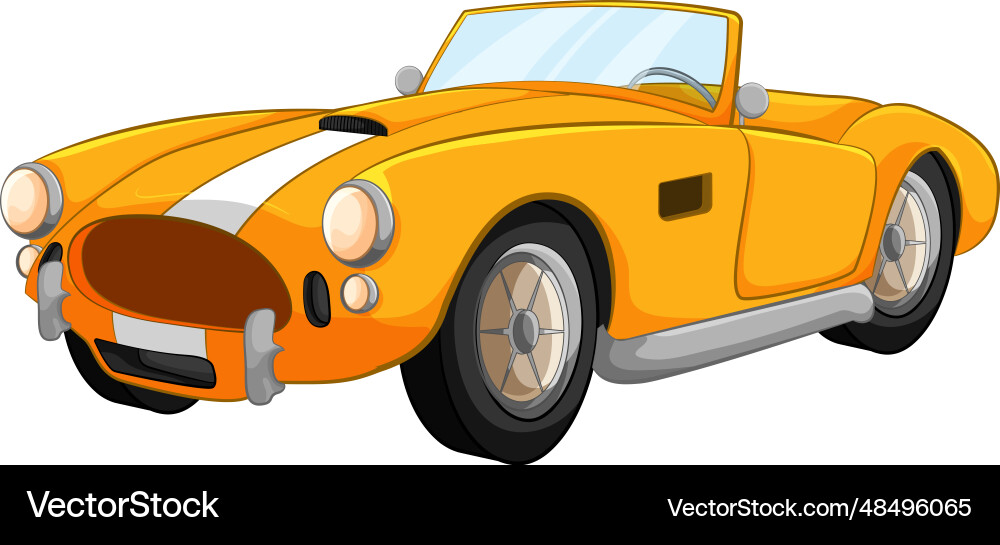 Vintage yellow convertible car Royalty Free Vector Image