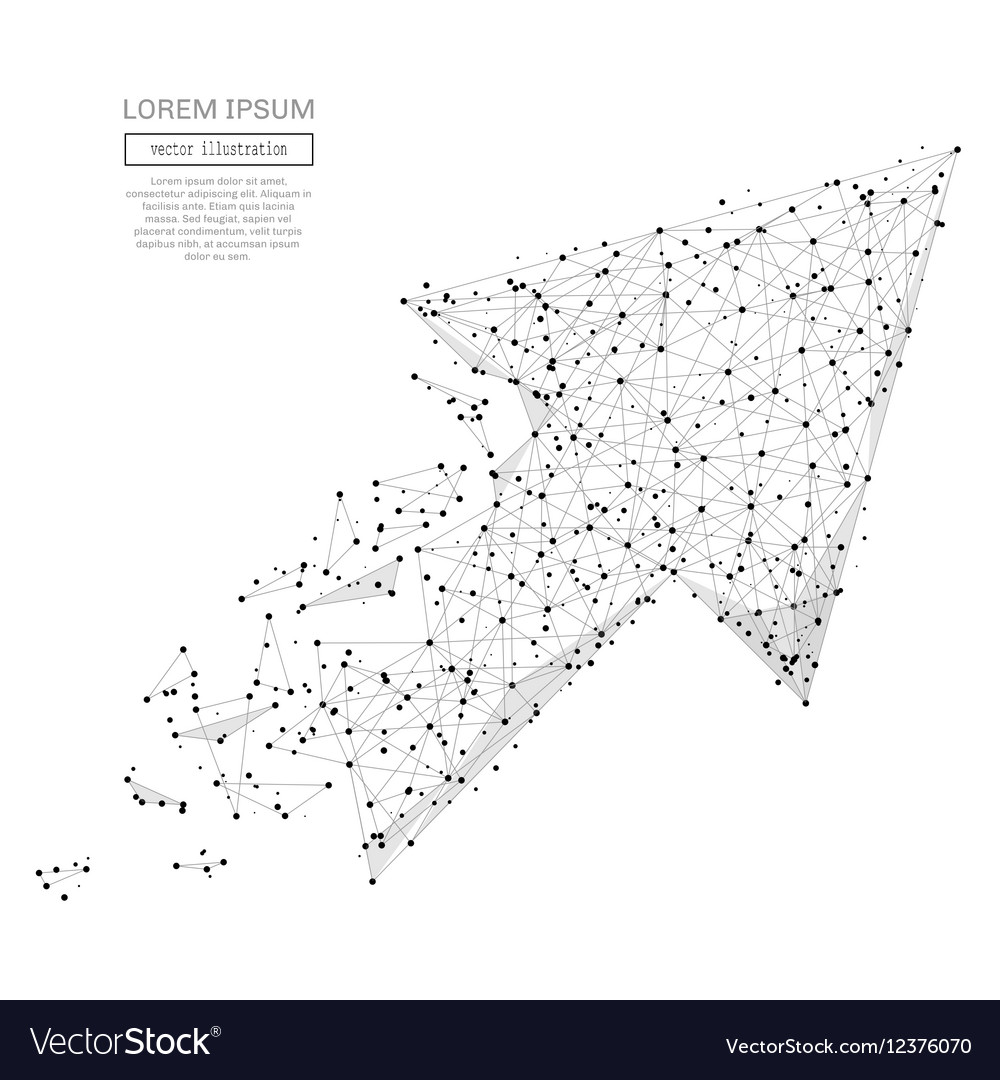 Arrow low poly gray Royalty Free Vector Image - VectorStock