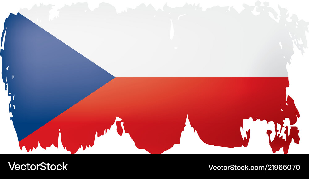 Czechia flag on a white Royalty Free Vector Image