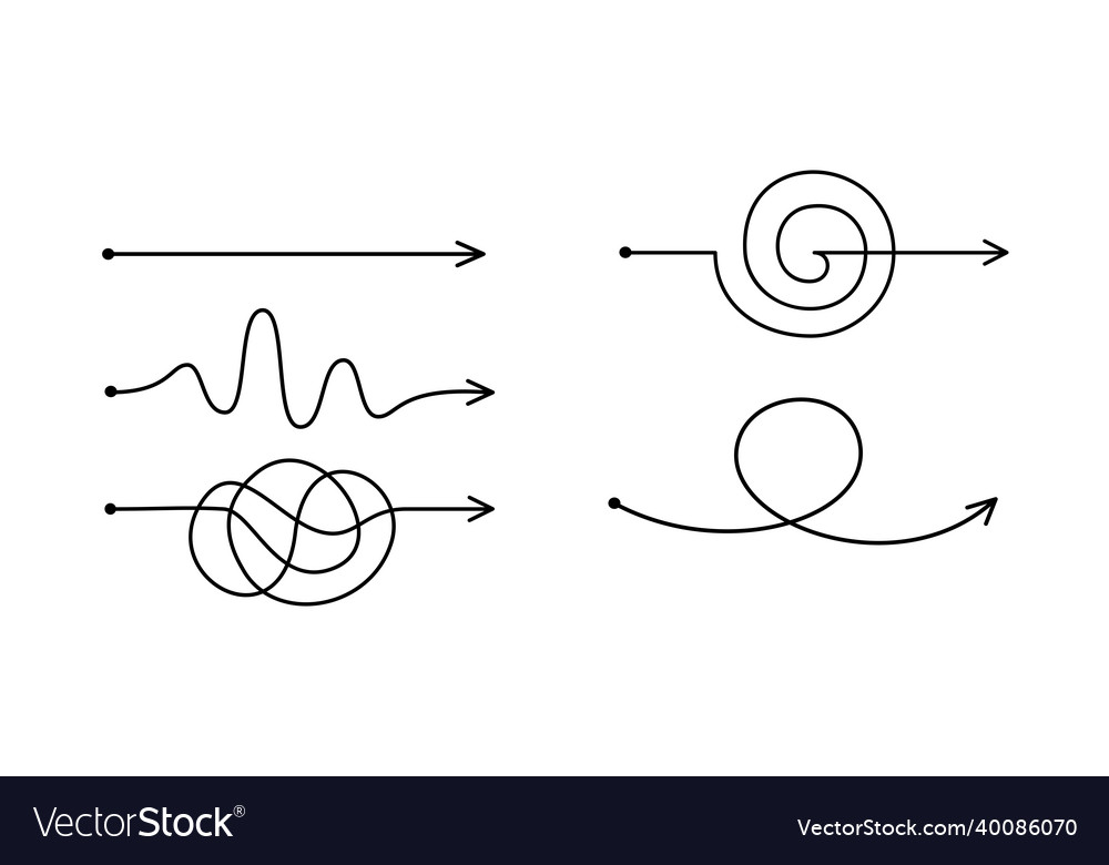 Different hand drawn doodle scribble path Vector Image