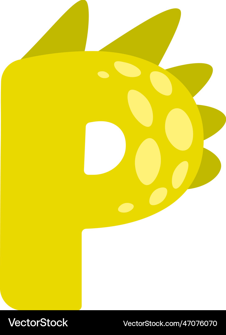 Dinosaur alphabet p letter Royalty Free Vector Image