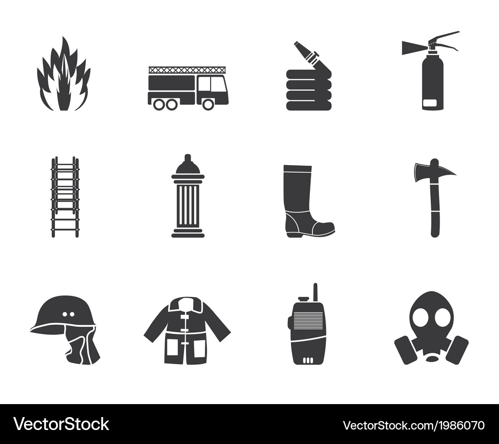 Fire-brigade and fireman equipment icon Royalty Free Vector