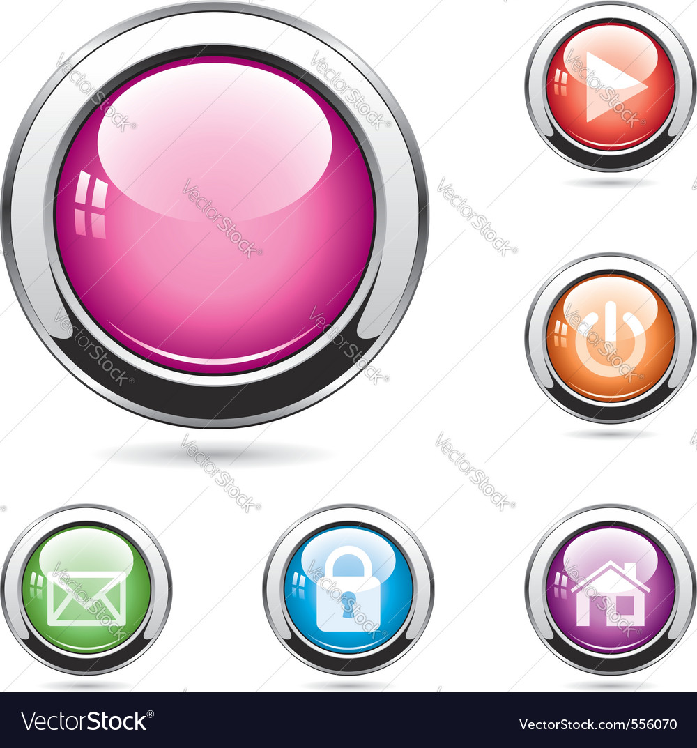 Glossy buttons Royalty Free Vector Image - VectorStock