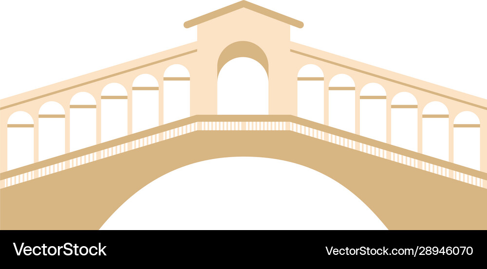 Isolated traditional bridge venice Royalty Free Vector Image