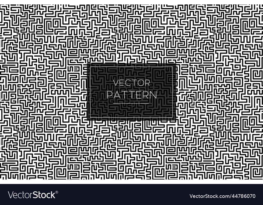 Jumble maze black lines seamless pattern Vector Image