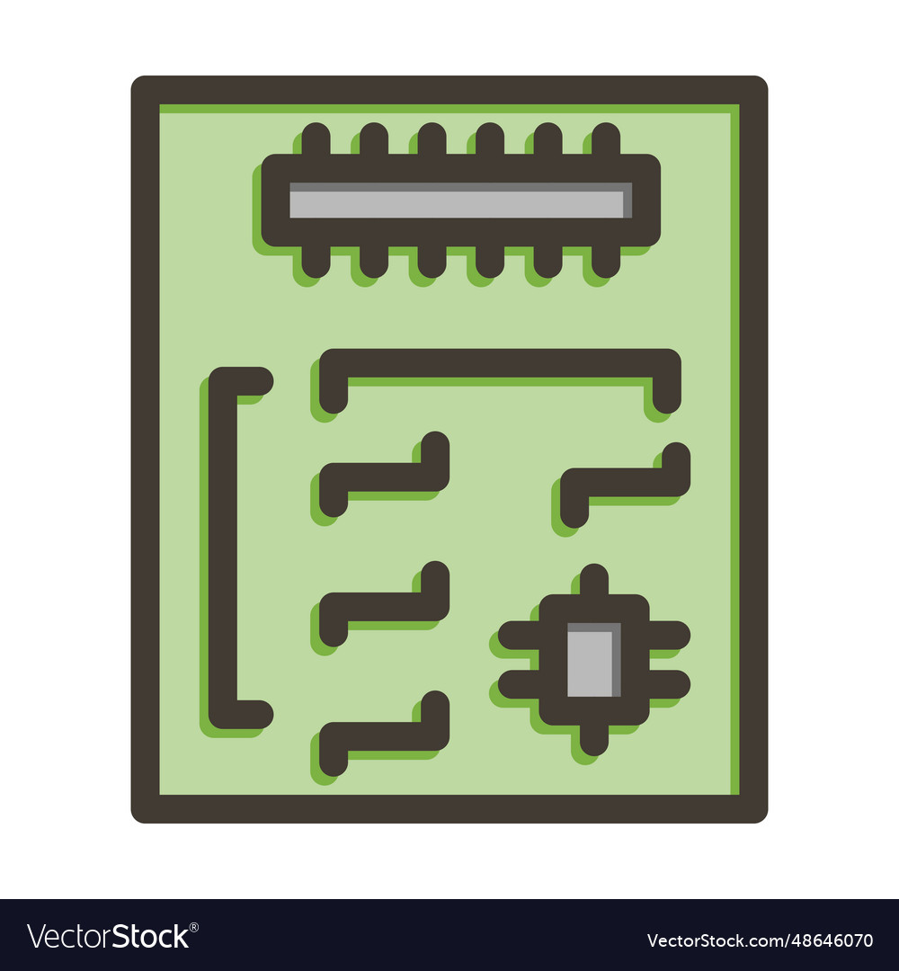 Motherboard thick line filled colors for personal Vector Image