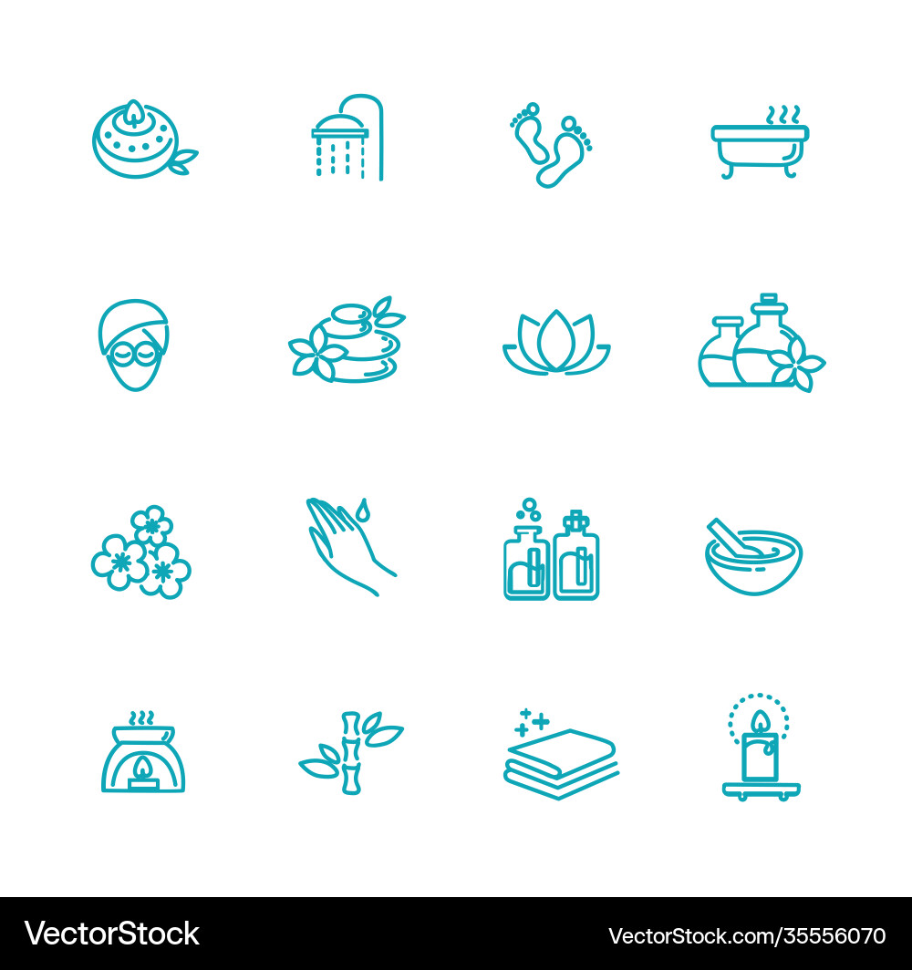 Outline web icon set - spa and beauty Royalty Free Vector