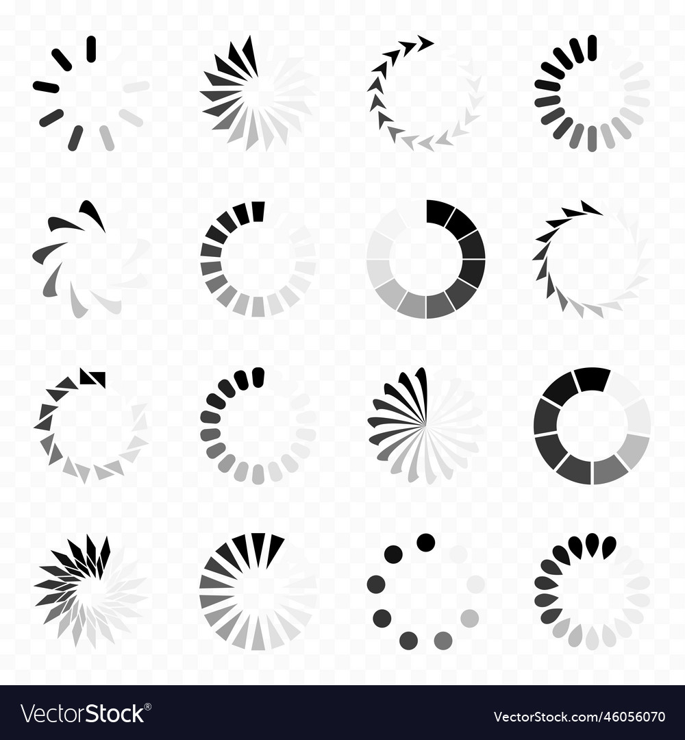 Set loading icons load load icons white Royalty Free Vector