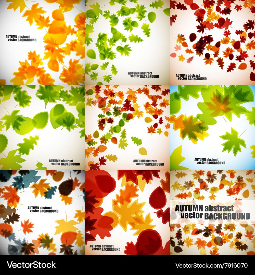Set of autumn backgrounds Royalty Free Vector Image