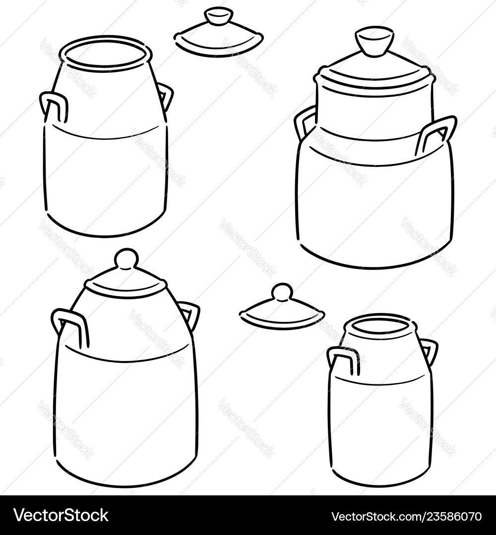Set of milk can Royalty Free Vector Image - VectorStock