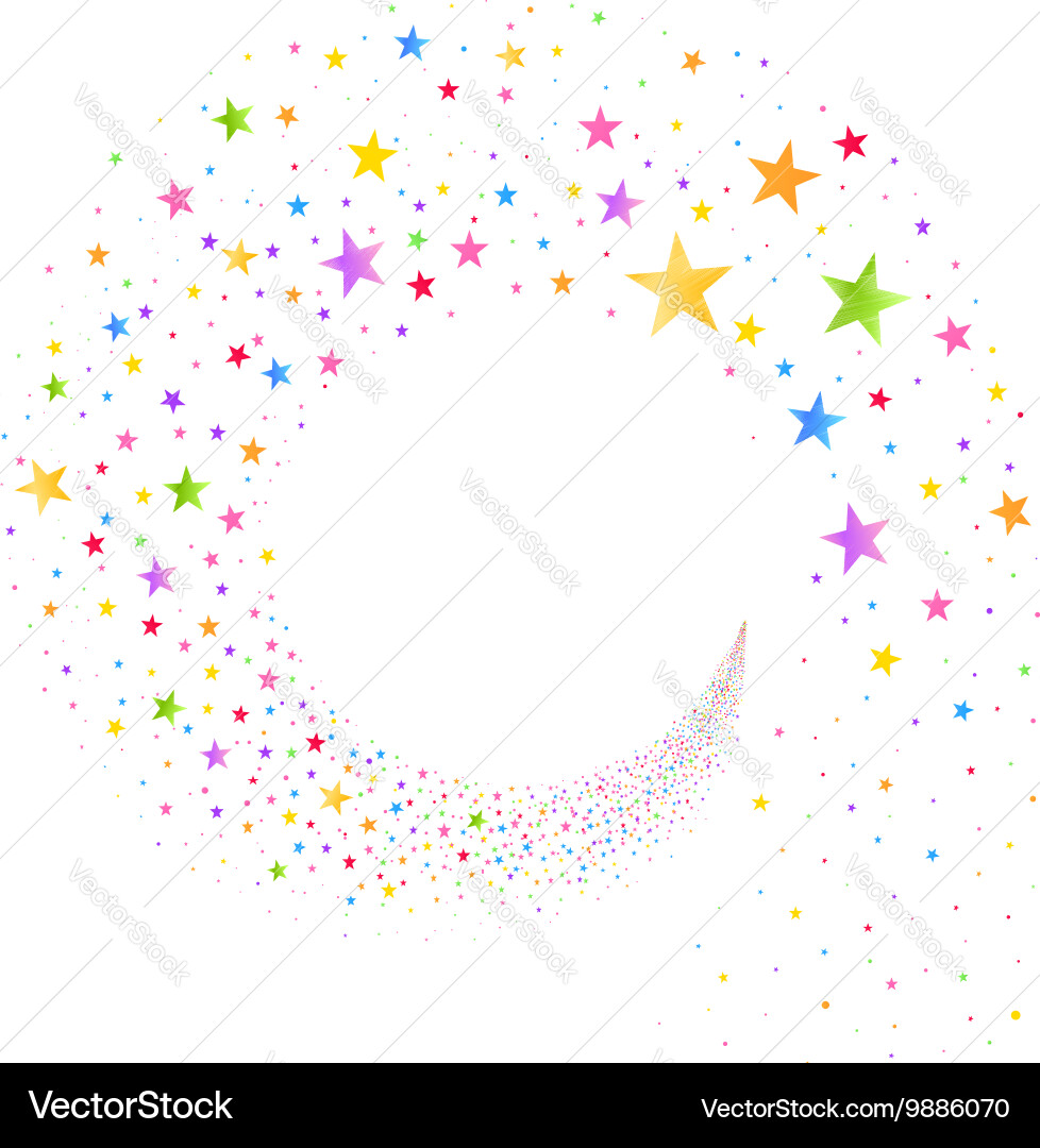 Stream of multicolored stars Royalty Free Vector Image