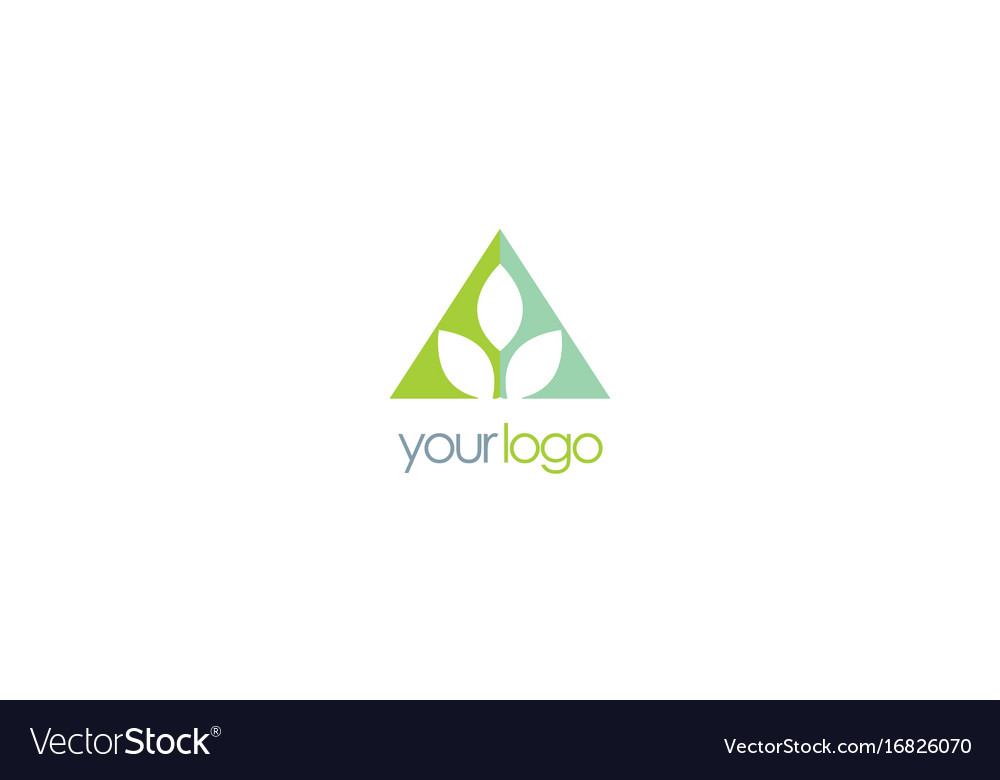 Triangle leaf logo Royalty Free Vector Image - VectorStock