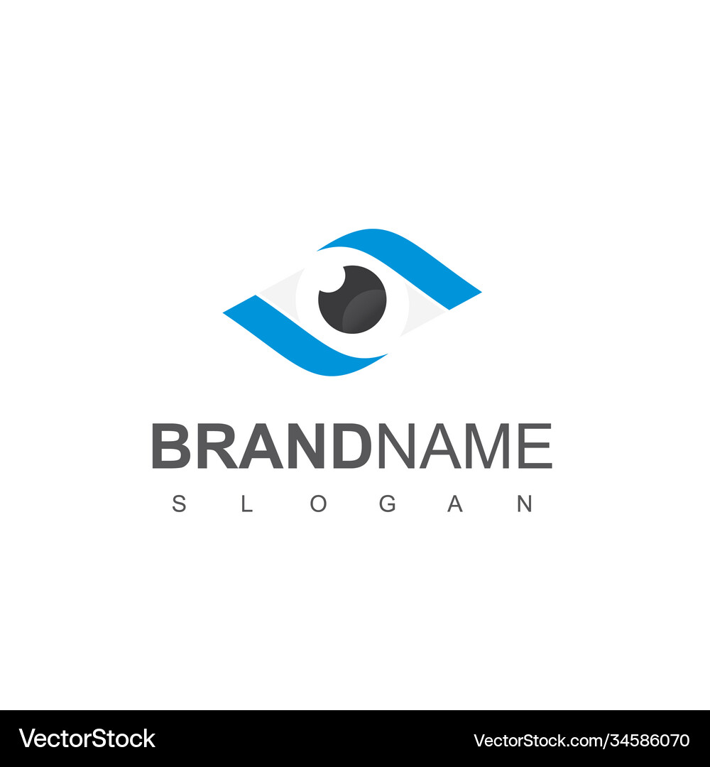 Vision logo with eye symbol Royalty Free Vector Image