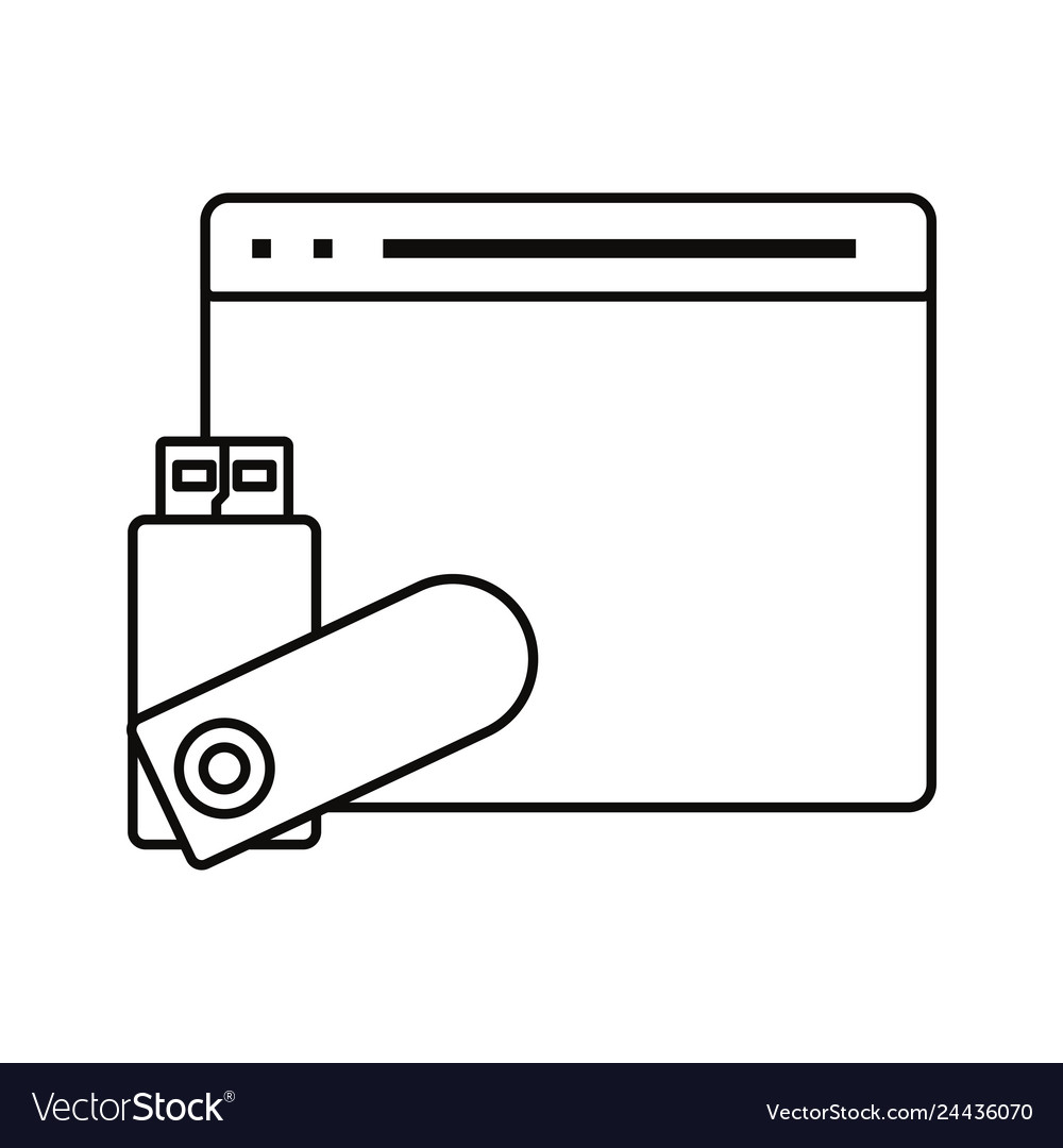 Website and usb on white background Royalty Free Vector