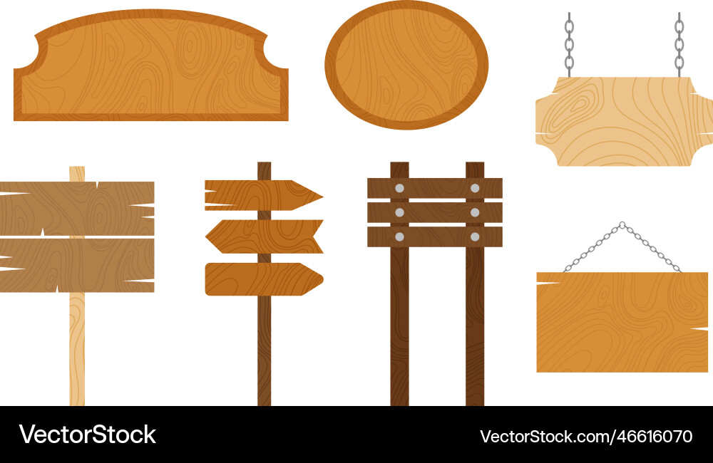 Wooden signs Royalty Free Vector Image - VectorStock